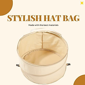 TIURE Large Hat Pop Up Bag Storage and Travel Box for Big Round Hats and Caps Expands and Keeps Out Dust and Dirt Perfect for Cover Cowboy Sun Beach Hats, 19 inches diameter