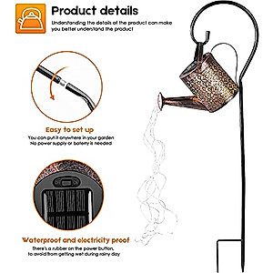IERKEIE Solar Garden LED Light, Hollow Watering Can Lights Outdoor Decoration, Garden Stake Light for Pathway Yard Lawn Patio Landscape Decor