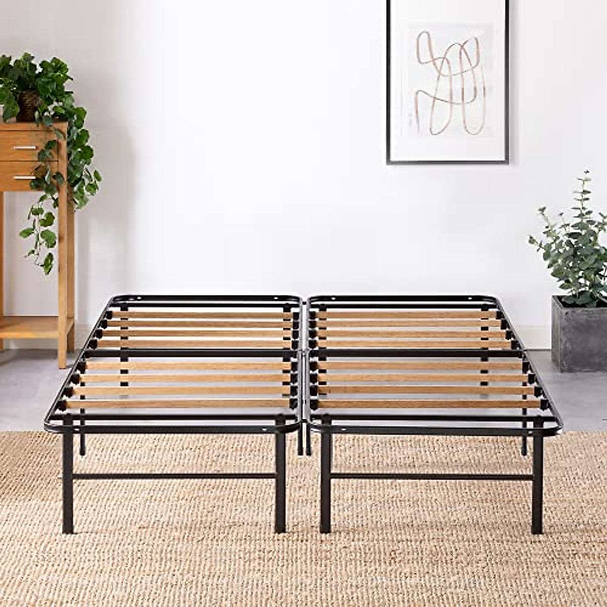 ZINUS SmartBase Essential Mattress Foundation with Bamboo Slats, Metal Platform Bed Frame, Sustainable Bamboo Slat Support, No Box Spring Needed, Easy Assembly, Full