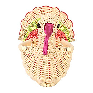 Hand Woven Baskets, Mini Turkey Shape Storage Baskets, Rattan Storage Baskets for Home Dining Table Decorations