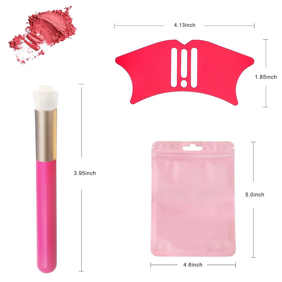 Idefair Nose Contour Stencil Shadow Tool, 4 in 1 Reusable Silicone Nose Contour Shadow Highlighter Template Brush Tool, Multi-Functional Makeup Applicator for Nose Eyeliner Shadow Lip