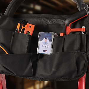 Indoula Carbon Fiber Badge Holder/Card Holder,ID/Credit Holder with Metal Clip(Holds 1 to 4 Cards) Blue.