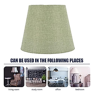 Replacement Barrel on Light Tapered,lampshades Bulb Decorative Office Cm Shade, Shade: Pendant Bedroom Green Room Linen Clip Lampshade Small Desktop Chandelier Lamp