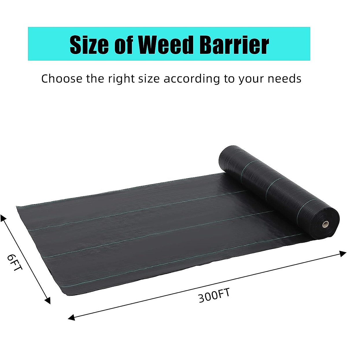 Broadfashion 01 Weed Barrier Landscape Fabric Heavy, Black