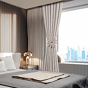 SUQ I OME 1 Pair of Rustic Handmade Sunflower Curtain Clips Curtain Tiebacks Accessory Curtain Holder Curtain Holdbacks for Home Office Decoration(Orange)