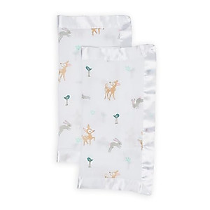 Lulujo Baby Cotton Muslin Security Blankets, Pack of 2, 16 x 16-Inches, Little Fawn