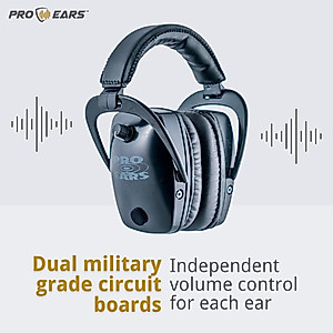 Pro Ears Pro Tac Slim ​Gold Ear Muffs, Military Grade Electronic Hearing Protection & Amplification, DLSC Tech, Made in USA