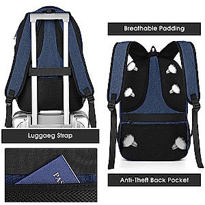 BIKROD Backpack for Men, Large School Backpacks for Teens Water Resistant Travel Back Pack with USB Charging Port, Business Anti Theft Durable Computer Bag Gifts Fits 17.3 Inch Laptop