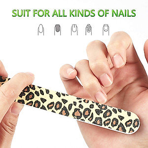 YIMICOO 12PCS Nail Files 150/150 Grit, Emery Boards for Nails, Professional Double Sided Nail File and Buffers for Women Girls Natural Acrylic Nails, Colorful, 7 Inches