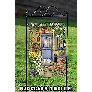 Toland Home Garden 110079 Flossie's Garden Spring Flag 12x18 Inch Double Sided Spring Garden Flag for Outdoor House Cat Flag Yard Decoration