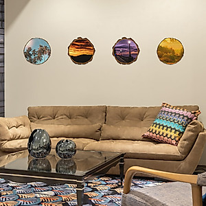 DSYIL 10 PCS Unfinished Wood Slices Bulk, 5.1-5.5 Inch Round Craft Wood Circles with Tree Bark,Christmas Ornaments Wood for Crafts Rustic Wedding Centerpieces Decoration