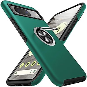 JAME for Google Pixel 8 Case, Slim Fit Case for Pixel 8 with Ring Holder Kickstand [Military Grade Drop Tested] [TPU+PC] Dual Layer Shockproof Protective Phone Case for Google Pixel 8, Green