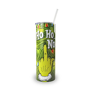 Hogg Christmas Tumbler with Lid and Straw 20oz, Ho Ho No Funny Tumblers for Women, Holiday Gifts for Adults, Christmas Coffee Mugs, Christmas Cups, Holiday Tumbler