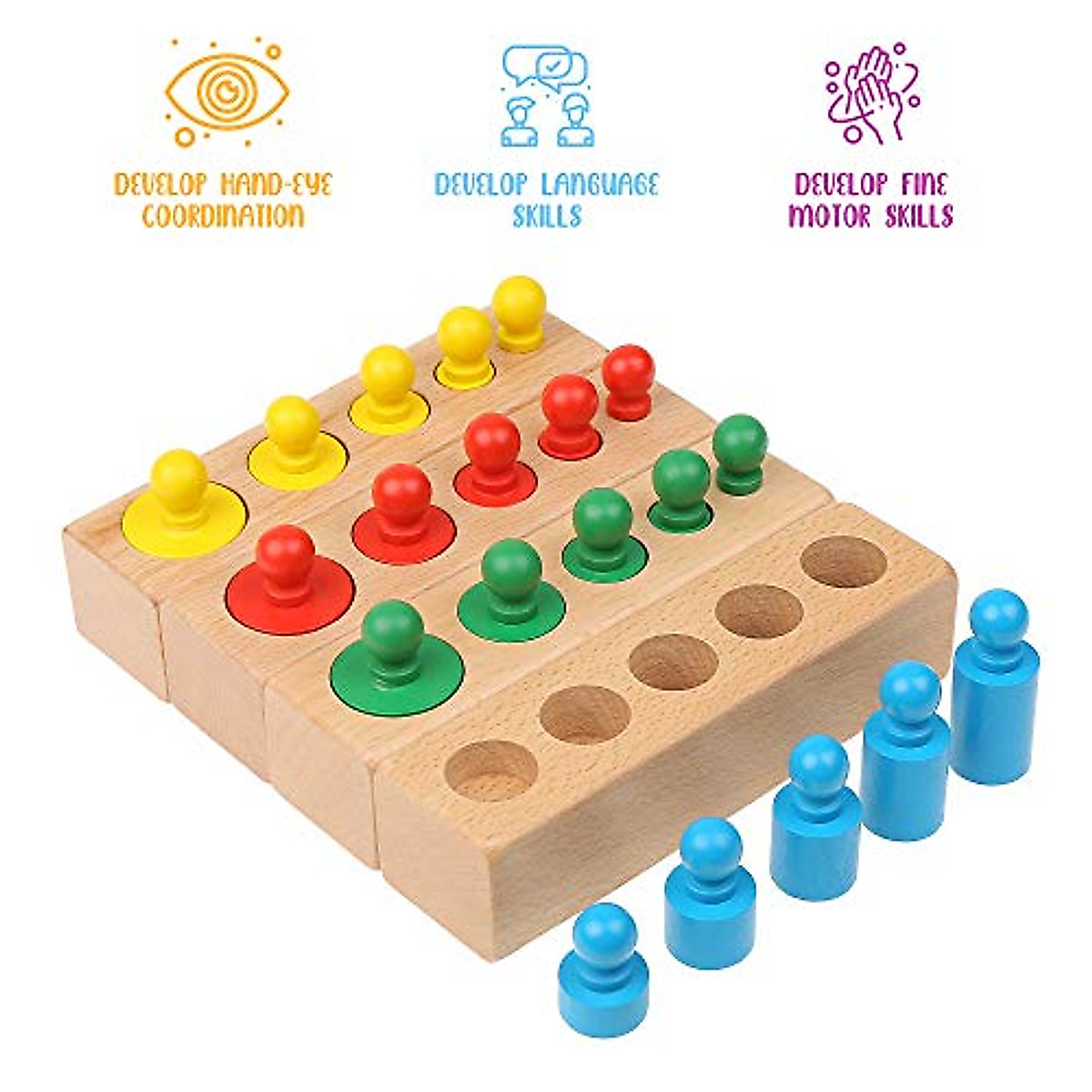 Boxiki kids Montessori Toys. Stacking Rainbow Wooden Puzzle. Innovative Puzzles to Boost Your Child's Brain Power and Creativity. Great Gift for Boys and Girls Aged 4+ Years Old.