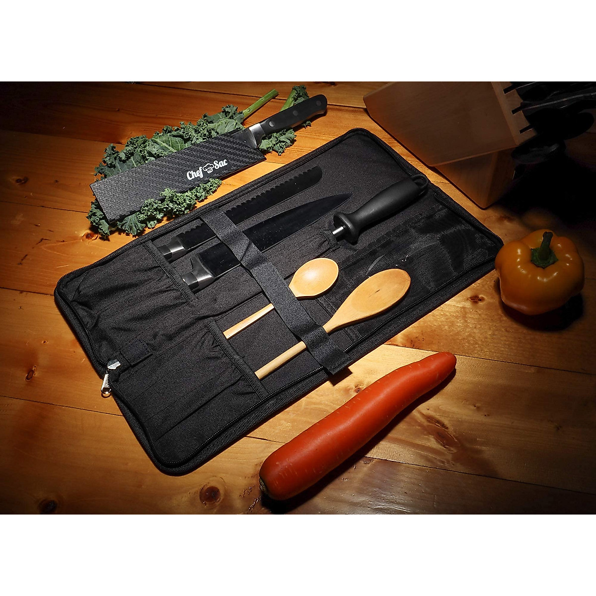 Chef Sac Chef Knife Folder Case Bag with 2-Pack Knife Guards (8.5") Included