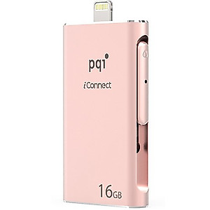 [Apple Mfi] Iconnect 16 GB Mobile Flash Drive w/ Lightning Connector for iPhones, iPads, iPod Mac & PC USB 3.0 (Rose Gold)