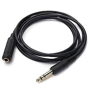 Disino 1/4 Inch Male to Female Stereo Extension Cable Gold Plated Quarter inch Headphone Extension Cable Cord- 6FT/1.8 Meters