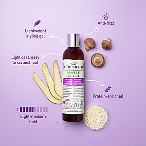 CURLSMITH – Shape Up Aqua Gel, Lightweight Styling Gel with Proteins for Damaged Hair (8 fl oz)