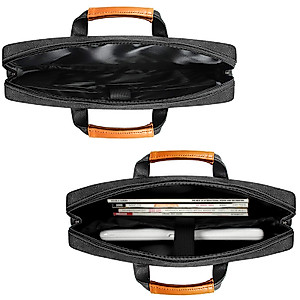 DOMISO 17 Inch Multi-Functional Laptop Sleeve Business Briefcase Waterproof Messenger Shoulder Bag Compatible with 17"-17.3" Notebooks/Dell/Acer/HP/MSI/ASUS, Black