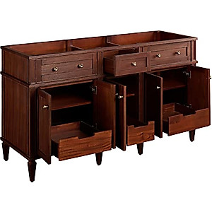 Signature Hardware 454072 Elmdale 60" Mahogany Wood Double Vanity Cabinet