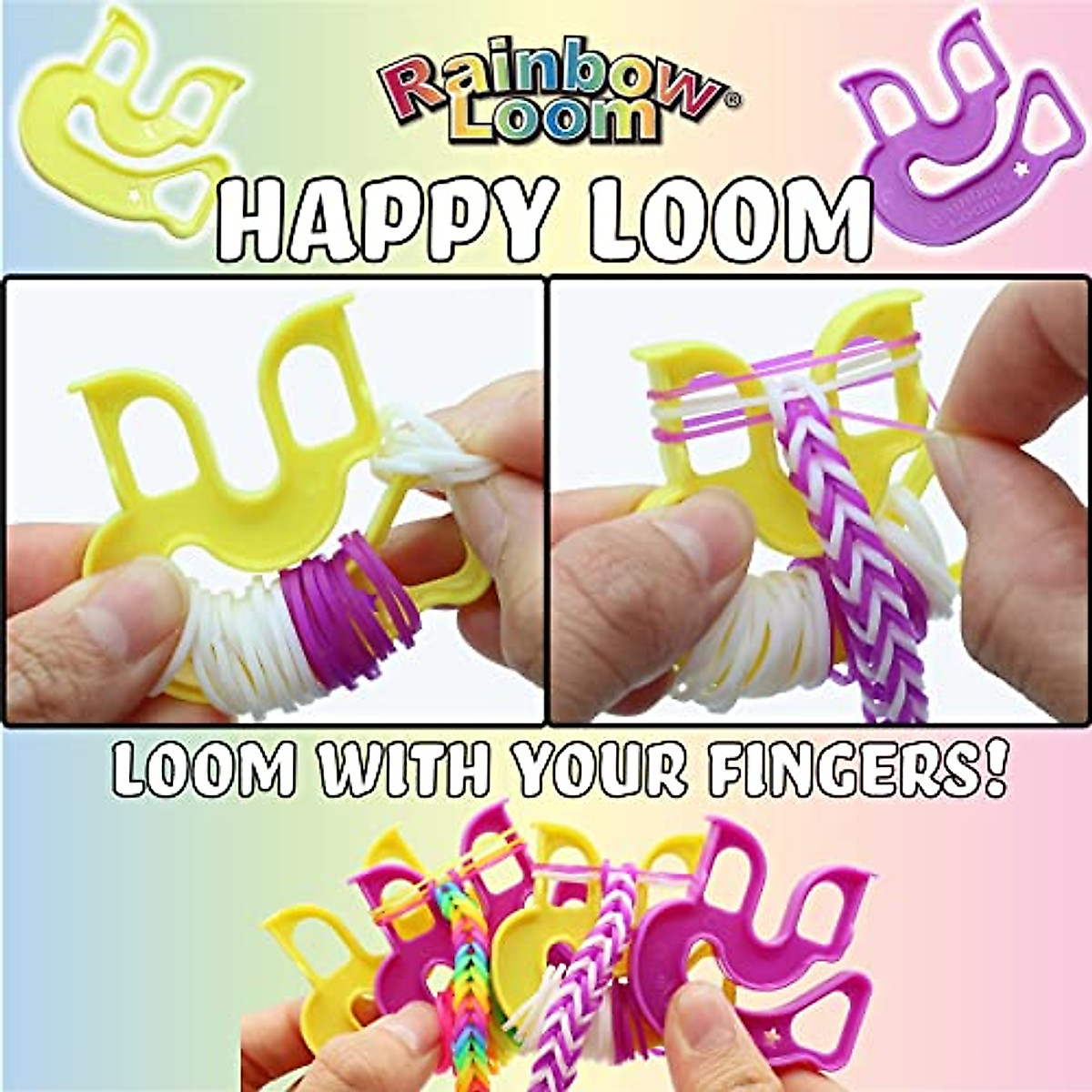 Rainbow Loom® Duo Combo with Jewel Rubber Bands Collection, Features 2 connectable to Make Longer and Wider Creations, an Organizer Case, Great Activity up to 4 People 7+