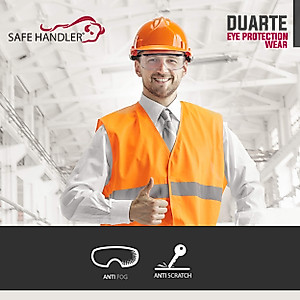 SAFE HANDLER BISON LIFE Duarte Premium Over The Glass Safety Glasses; ANSI Z87.1 Impact Resistant Polycarbonate Wraparound Lenses, with Anti-Fog & Anti-Scratch, UV400 Protection
