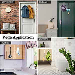 4 Pack Over The Door Hook, Door Hooks, Black Rubber Surface Prevent Scratche Door Hanger Hooks for Bathroom, Living Room, Kitchen, Hanging Clothes, Towels, Bags(4 Pack Black)