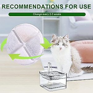 4pcs Cat Fountain Filters, Pet Water Fountain Filter Replacement Fit for 101oz/ 3 Liter Round Pet Water Fountain Filter Soft Cat Fountain Filter Sponge Pet Fountain Accessories