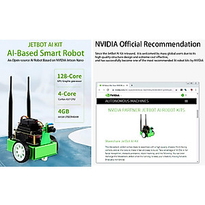 JetBot AI Kit Accessories Add-ons Compatible with Jetson Nano Developer Kit A02 and New Version B01,to Build JetBot AI Smart Robot (Not Support Jetson Nano 2GB)