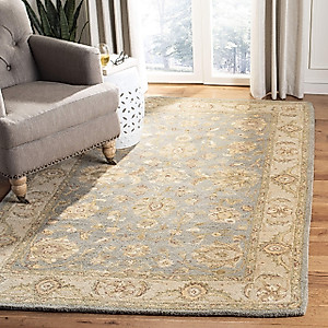SAFAVIEH Antiquity Collection 3' x 5' Blue / Beige AT312A Handmade Traditional Oriental Premium Wool Area Rug