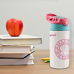Trend Setters Stardust Unicorn – 12 oz Kids Water Bottle with Pop Up Silicone Straw - Personalized - Double Wall Vacuum Stainless Steel Insulation – Keep Beverage Temperature for Up To 8 Hours