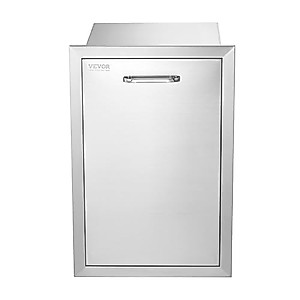 VEVOR Outdoor Kitchen Trash Drawer 16Wx22Hx16 D, Propane Tank Drawer, Stainless Steel Pull Out Trash Drawer with Handle, Outdoor Kitchen Cabinets Trash Can Pull Out, Outdoor BBQ Island Trash Bin