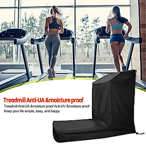 Iptienda Treadmill Cover, Folding Treadmill Cover with Zipper, Dustproof and Waterproof Cover Fit for Exercise Sports Running Machine Equipment, Perfect for Indoor or Outdoor Use, Black