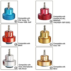 JIFETOR Radiator Pressure Leakage Tester Tool Kit, 14PCS Automotive Cooling System Water Tank Leak Test Detector Set with Aluminum Hand Pump and Adapters
