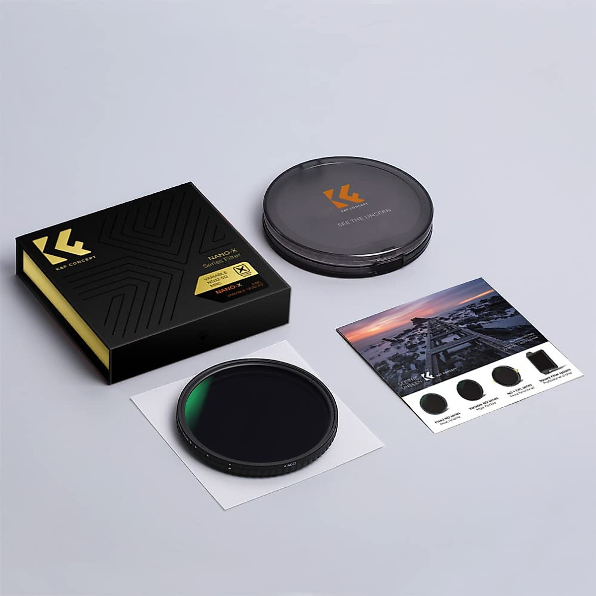 K&F Concept 77mm Variable ND Lens Filter ND32-ND512 (5-9 Stops) Adjustable Neutral Density Lens Filter with 28 Multi-Layer Coatings for Camera Lens (Nano-X Series)