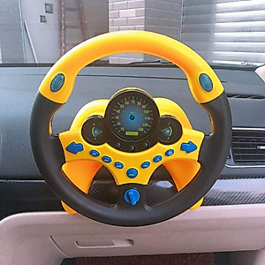Coherny Simulated Driving Controller Portable Simulated Driving Steering Wheel Copilot Toy Children's Educational Sounding Toy Small Steering Wheel Toy Gift Funny Interactive Driving Wheel with Music