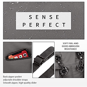 Angelkiss Women's Designer Handbag Large Double Zipper Multi Pocket Washed, Grey