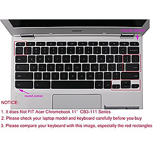 Keyboard Cover Compatible for Acer Chromebook R11 CB3-131, Acer Premium R11,Acer Chromebook R13 CB5-312, Acer Chromebook 14 CB3-431 CP5-471,Acer Chromebook 15 CB3-531/532 CB5-571 C910 (Ombre Purple)