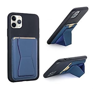 Penekin Phone Wallet with Magnetic Stand, Card Holder for Phone Case Supports Car Stand, Kickstand Phone Card Holder Stick on Compatible with iPhone 14/13/12 Series and Most of Cell Phones (Blue)