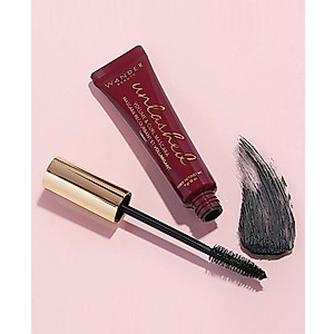 Wander Beauty Unlashed Volume & Curl Mascara - Volumizing, Lash Curling Mascara - 9 in 1 Multitasking Smudge-Proof Makeup - Nourish & Reduce Fallout With Peach Leaf, Vitamin E & B5-0.31 fl oz