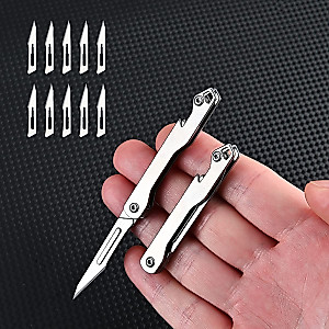 NBGDY Small Utility Knife,EDC Pocket Knife Folding Knife with 10 Blades,Ultralight Keychain Knife only 0.85oz.(kpq-1039)