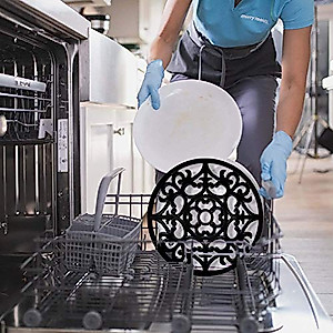 Boxiki Kitchen Silicone Trivet Mat | Trivets for Hot Dishes | Silicone Pads | Silicone Trivets | Silicone Microwave Mats | Pot Mat | Mexican Wall Decor (Black)