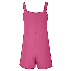 Cheifay Leggings for Women Women's Sleeveless Rompers Adjustable Spaghetti Straps Hiking Jumpsuits Light Belted Overalls with Pockets Jumpsuits for Women