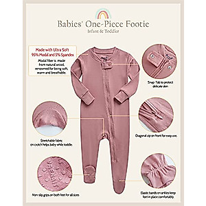 VAENAIT BABY Toddler Boys Girls Solid Footie Pajama Cozy Modal Ivory 0-3M