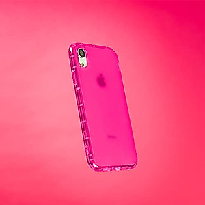 SteepLab Neon Highlighter Case for iPhone XR (6.1" Screen) - The Grippy Jelly Case w/Protective Air Pockets (Eye-Catching Hot Pink)