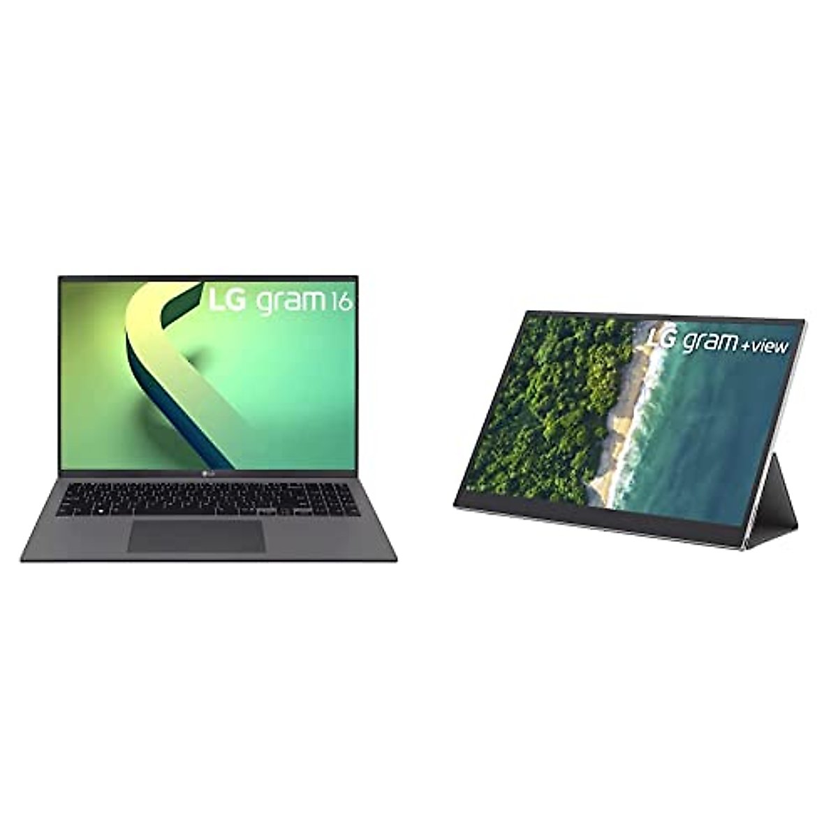 LG Bundle Gram (2022) 16Z90Q Ultra Lightweight-Laptop, 16" IPS-Display, Intel Evo 12th Gen i7 1260P-Processor, 16GB LPDDR5, 1TB NVMe SSD, WiFi 6E, Windows 11, Gray & Gram+View Portable-Monitor