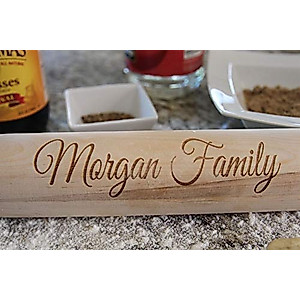 Custom Rolling Pin for Mom or Grandma (Morgan Family Design), Decorative Wooden Rolling Pin for Baking | Personalized Christmas Holiday Gift