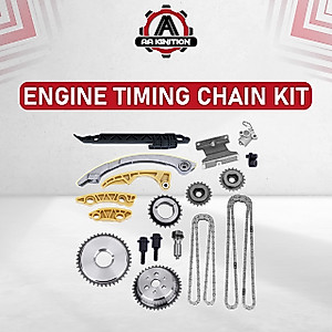 Engine Timing Chain Kit - Compatible with Buick, Chevy, GMC, Pontiac and Saturn - 2.0L, 2.2L, 2.4L - LaCrosse, HHR, Malibu, Terrain, G5, G6, Saab - Replaces 9-4201S, 12680750, 94201SX