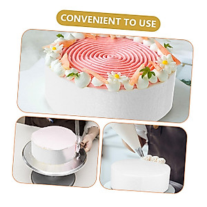 Ciieeo 5pcs Foam Disc Polystyrene Cake Dummies Foam Cake Model Foams Cake Tray Arts and Crafts for Kids Cake Making Training Supplies Foam Decorative Items Manual White Child