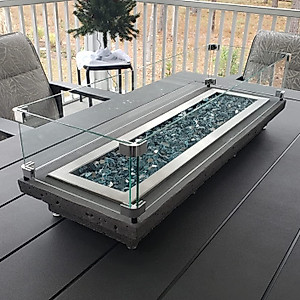 Shengyongh SS018 (1-Pack) 18 x 6 inch Rect Drop-in Fire Pit Pan H-Burner Installed, 70k BTU's